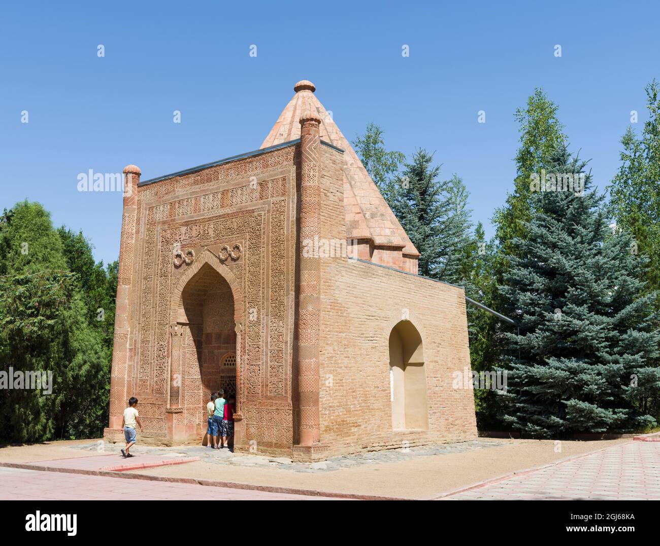 The tomb of Manas. Memorial Place Manas Ordo near Talas in the Tien ...
