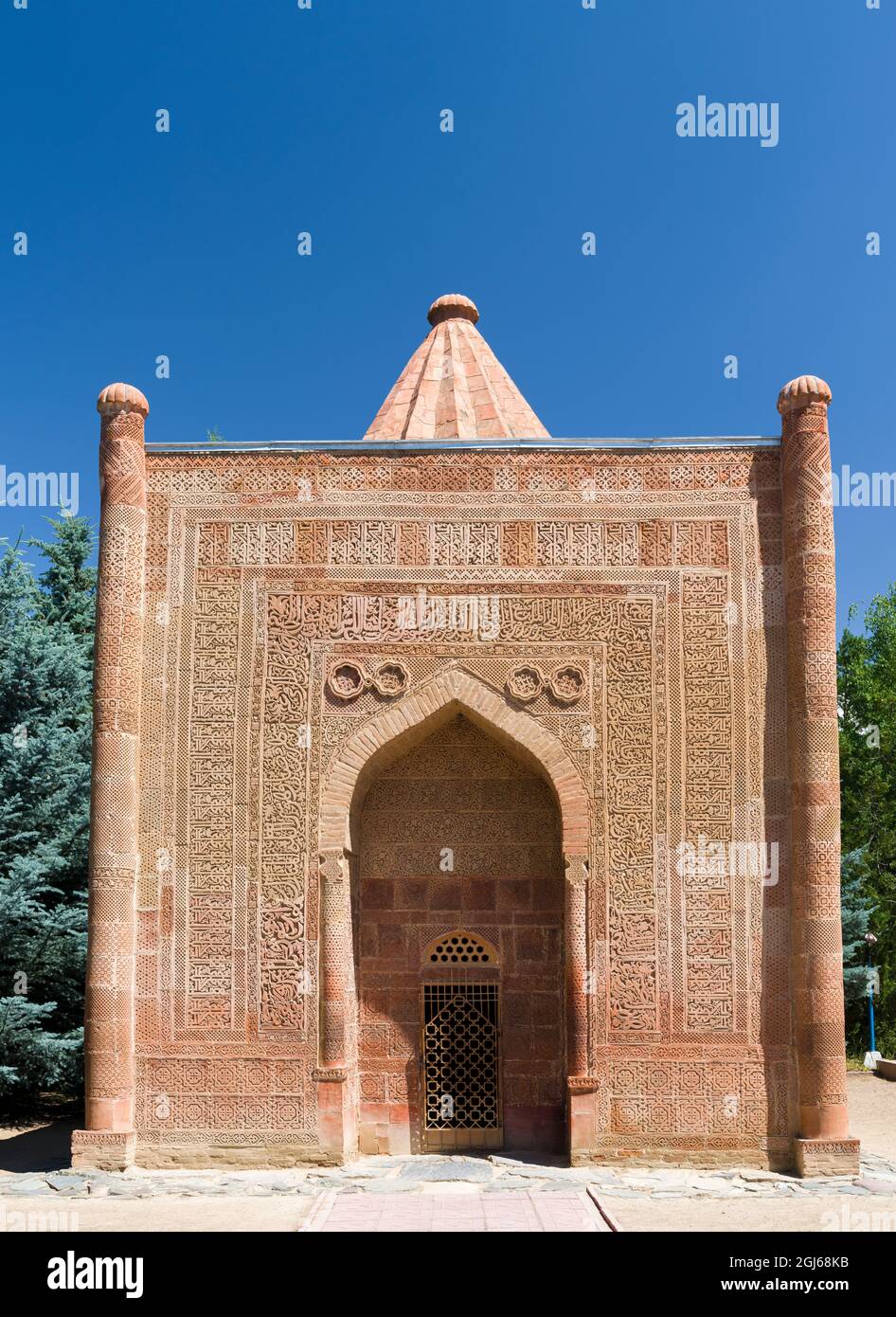 The tomb of Manas. Memorial Place Manas Ordo near Talas in the Tien ...