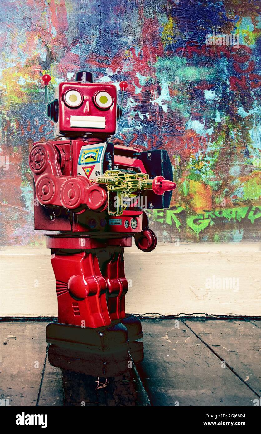 Man holding ray gun hi-res stock photography and images - Alamy