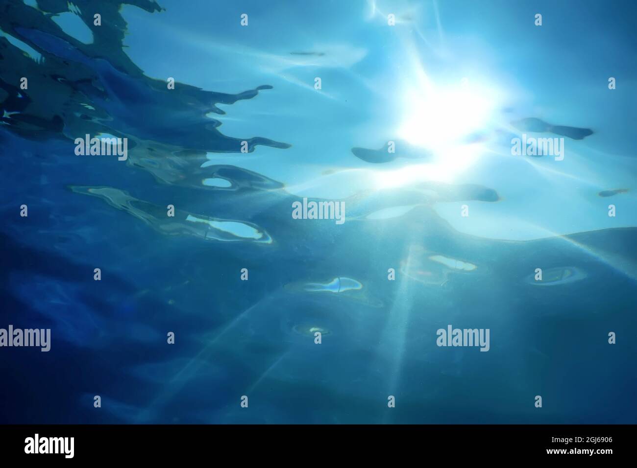 Underwater Sunlight Through Water Surface, Underwater Background Stock ...
