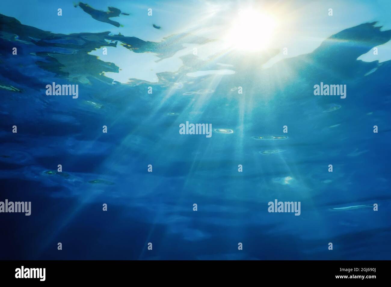 Underwater Sunlight Through Water Surface, Underwater Background Stock ...