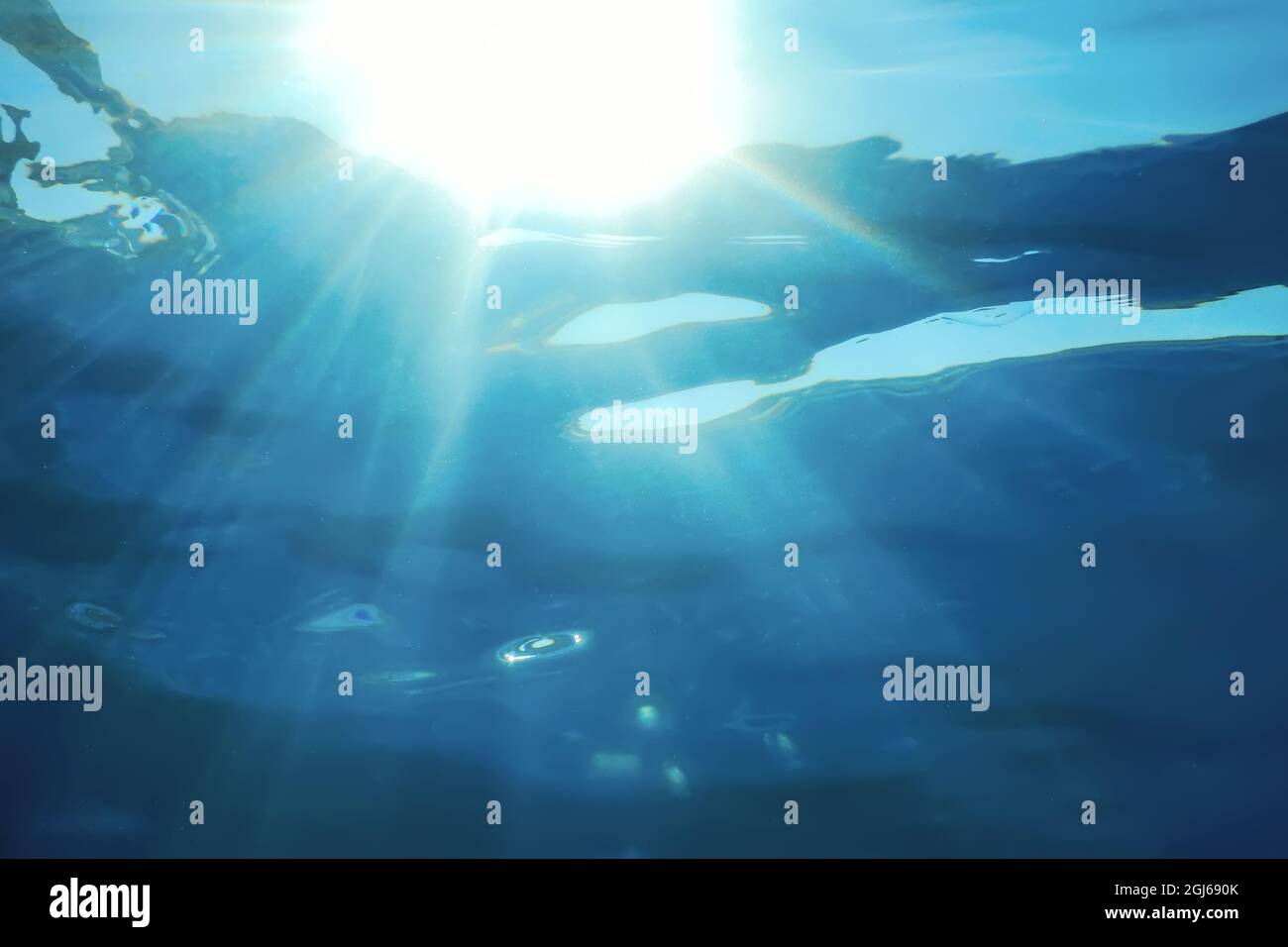 Underwater Sunlight Through Water Surface, Underwater Background Stock ...