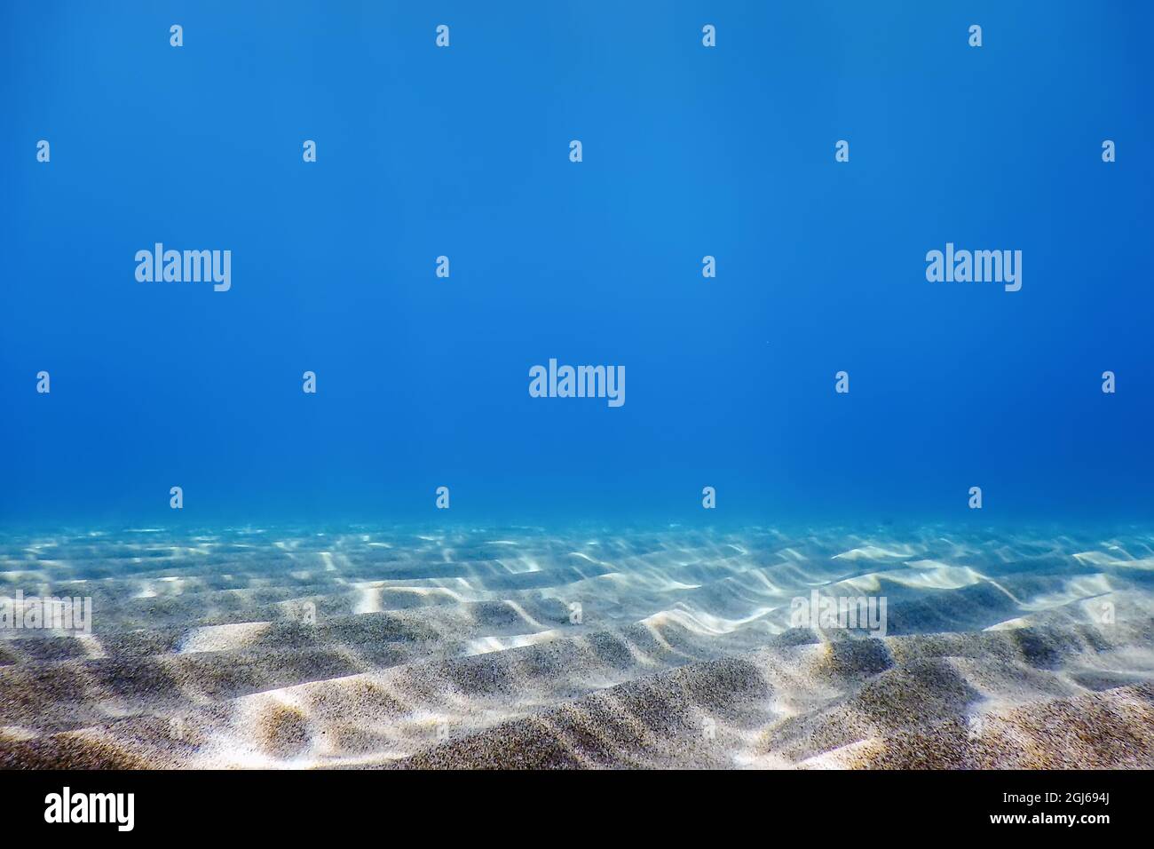 Underwater Blue Ocean, Sandy sea bottom Underwater background Stock ...