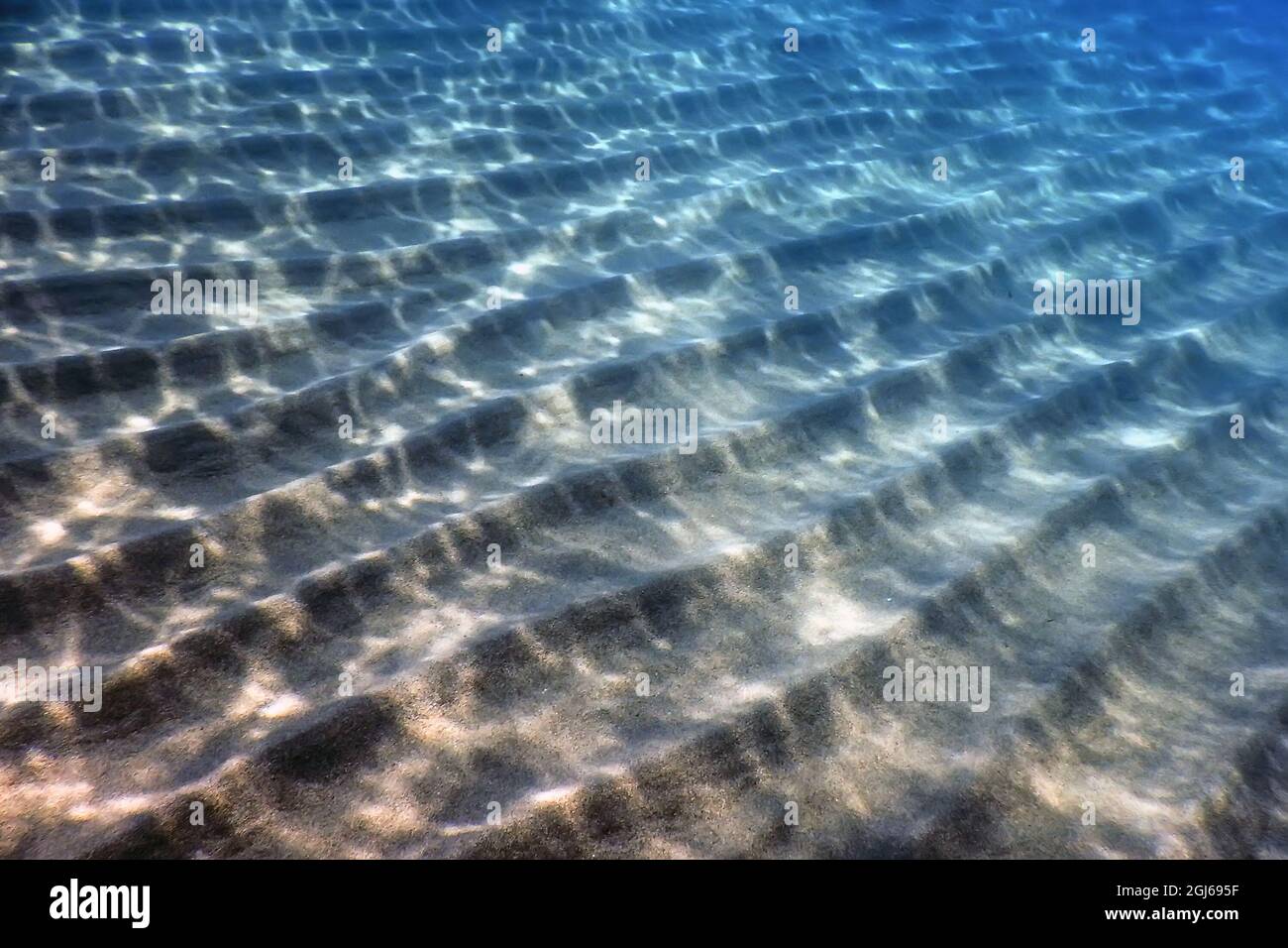 Underwater Blue Ocean, Sandy sea bottom Underwater background Stock ...