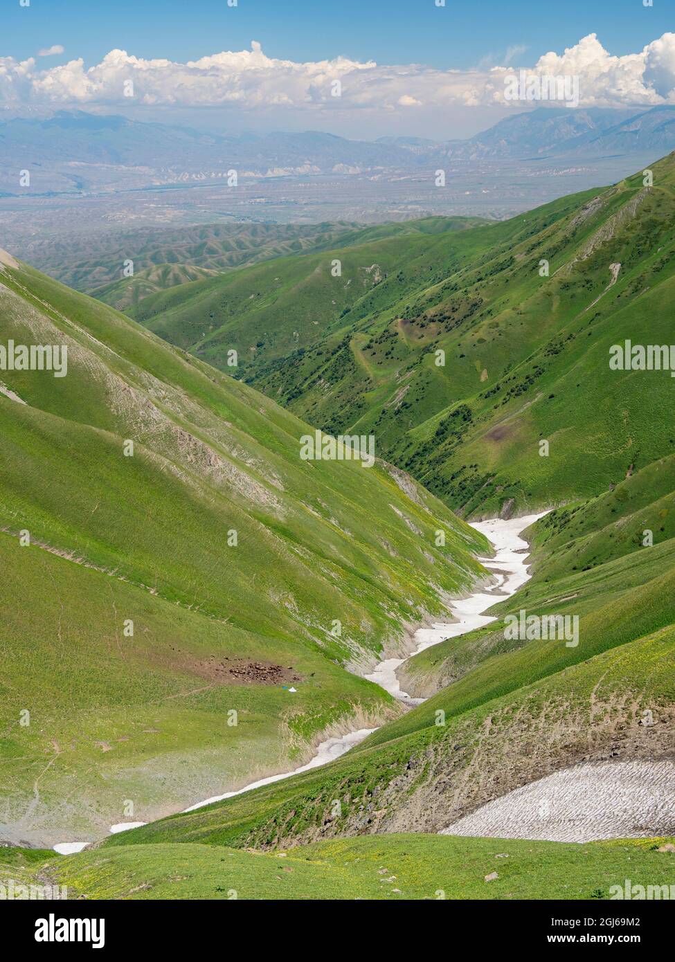 Landscape along the mountain road from Kazarman to mountain pass Urum ...