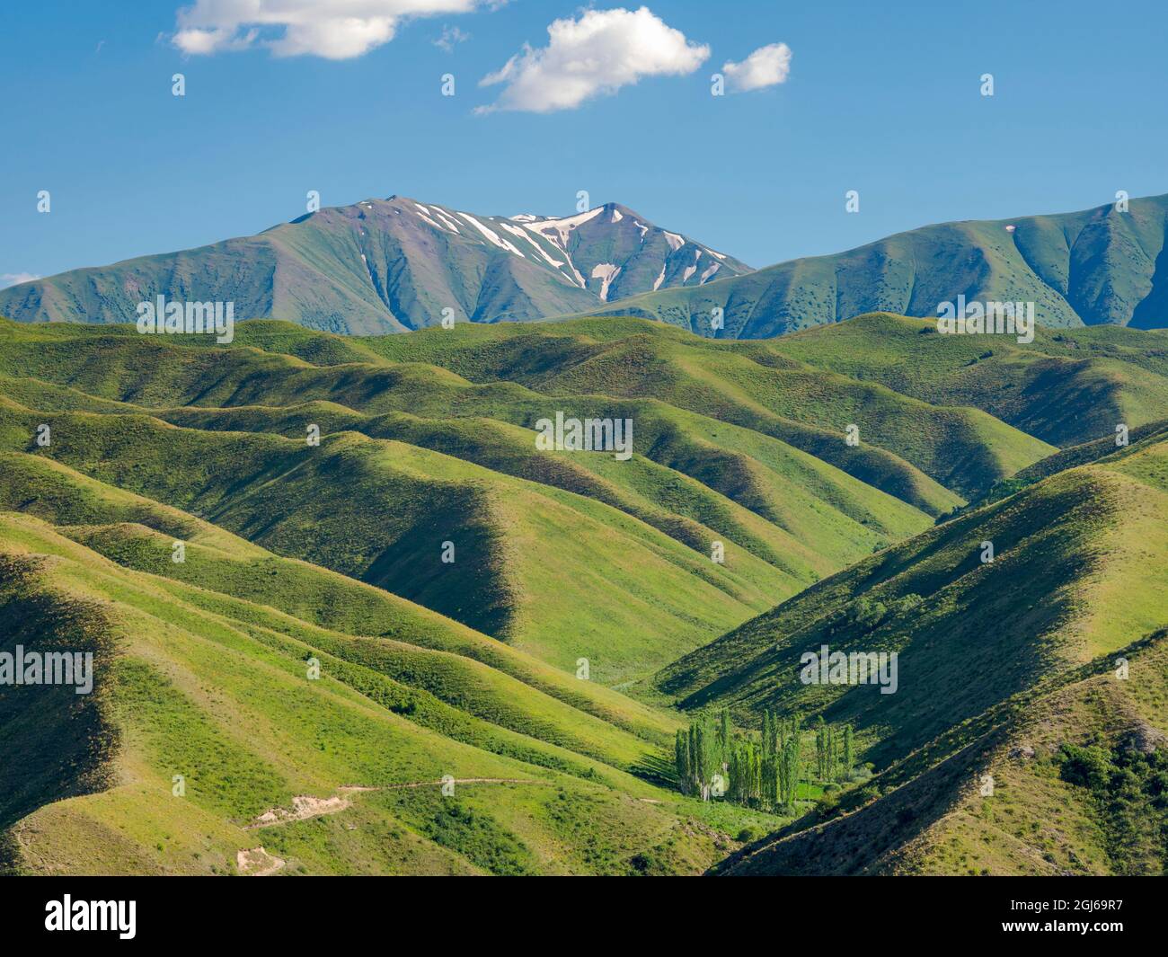 Landscape along the mountain road from Kazarman to mountain pass Urum ...