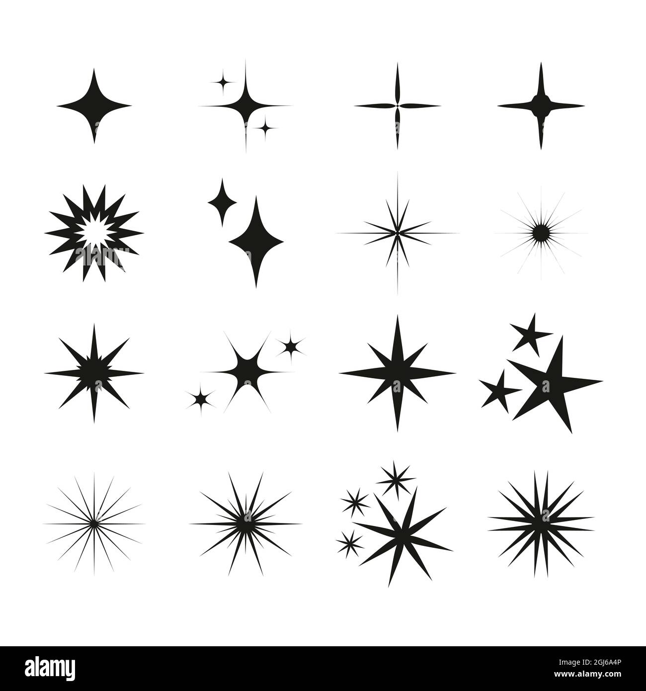 Flat sparklings star set Vector illustration Stock Vector Image & Art ...