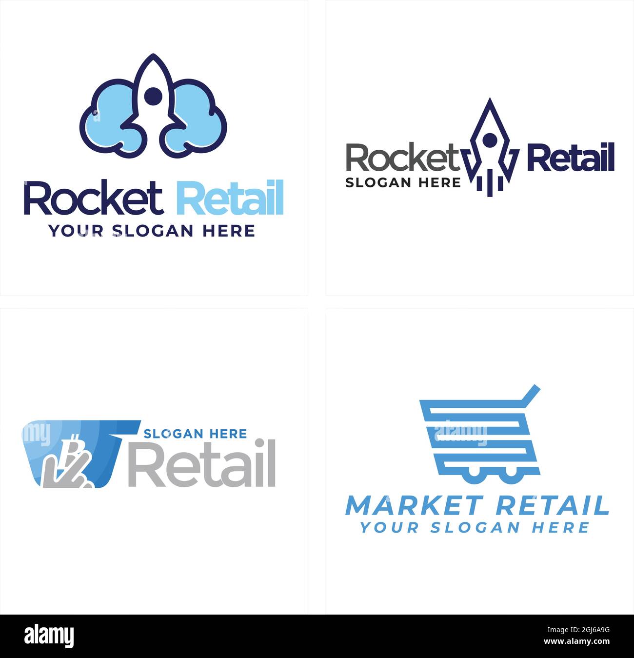 Logo trolley supermarket bag Stock Vector Images - Alamy