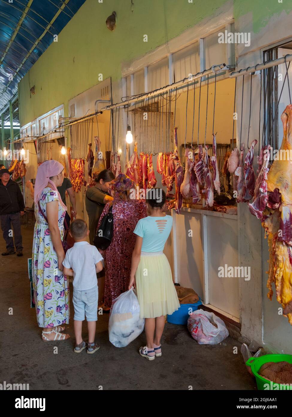 The traditional Bazaar. City Uzgen (Oesgoen, Usgen) close to the border ...