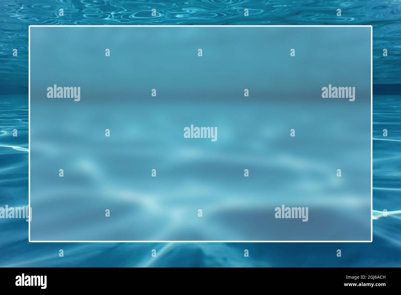 Underwater background white border frame, water surface blank text box ...
