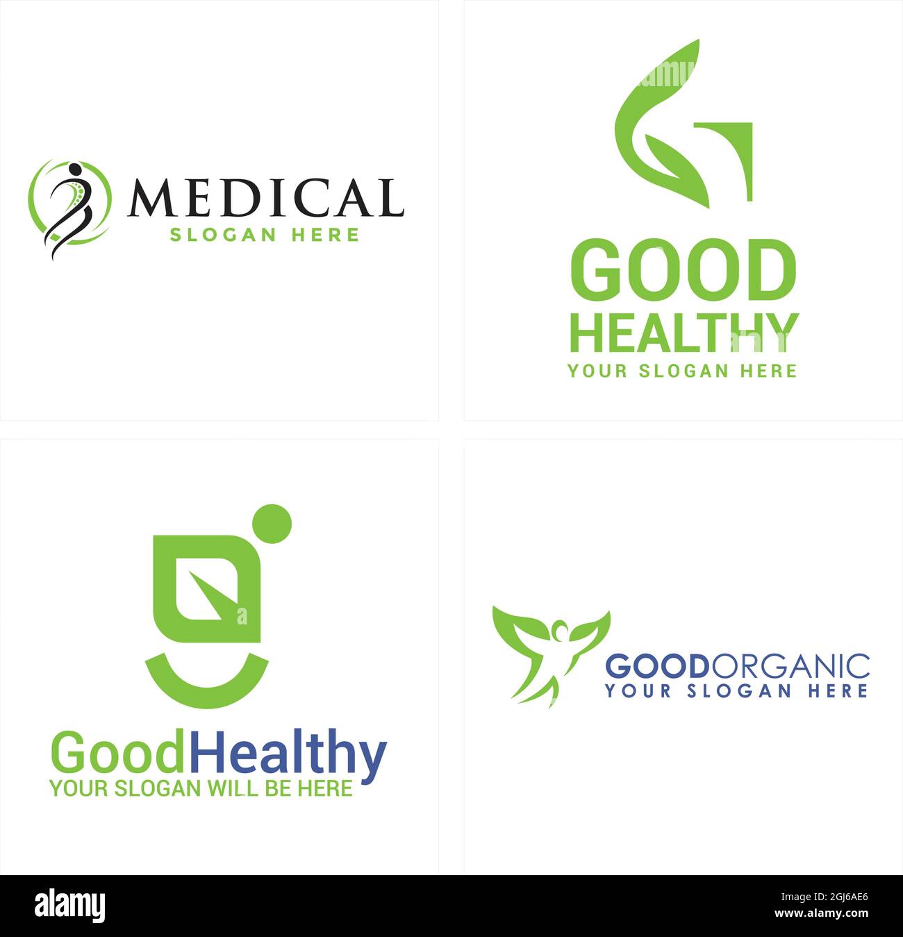 Medical physicals fitness spine leaf organic logo design Stock Vector ...