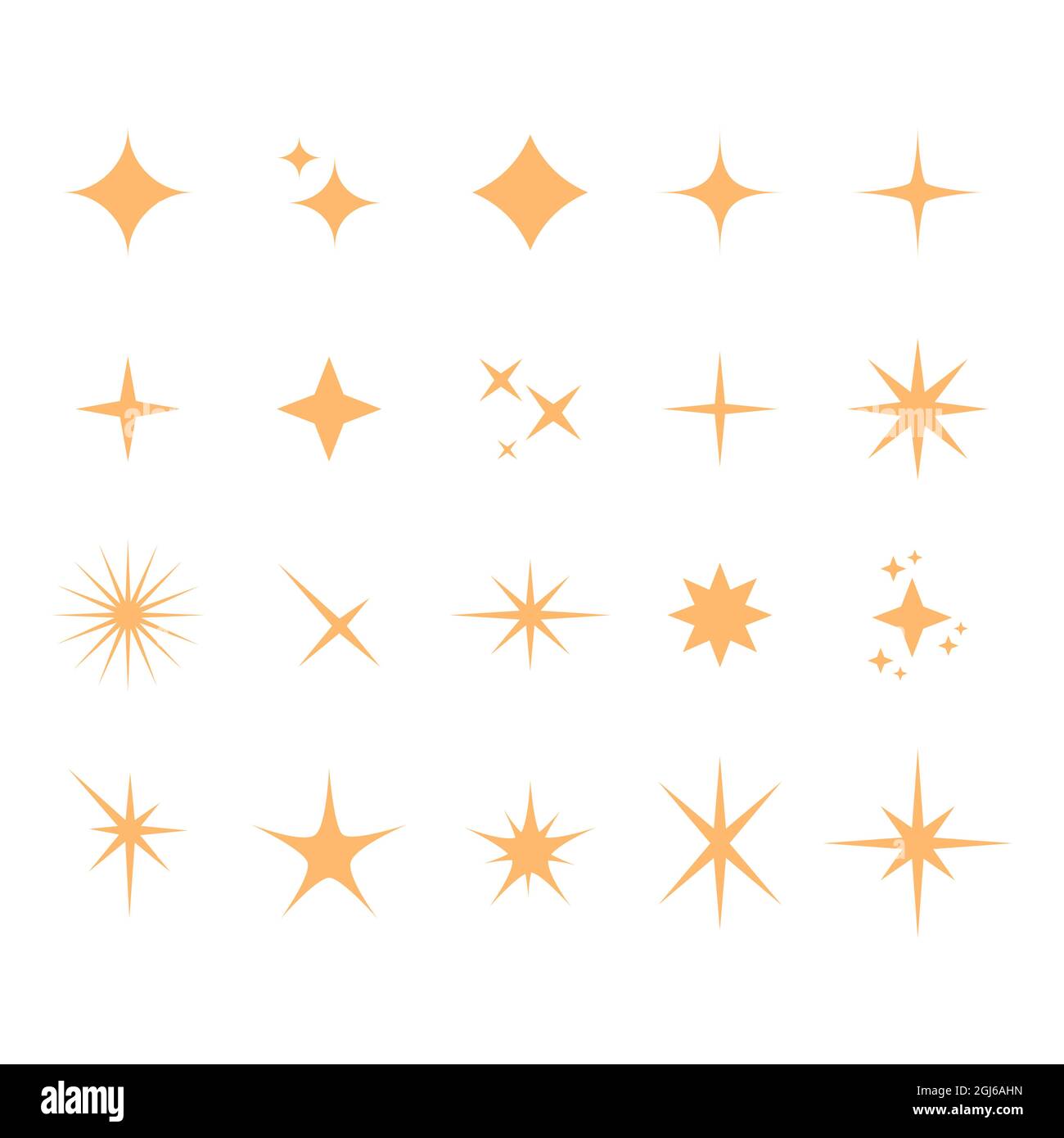 Flat sparkling star set Vector illustration Stock Vector Image & Art - Alamy