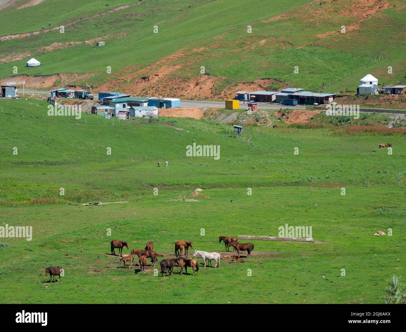 Tschirschky mountain pass. Landscape along the Pamir Highway. The ...