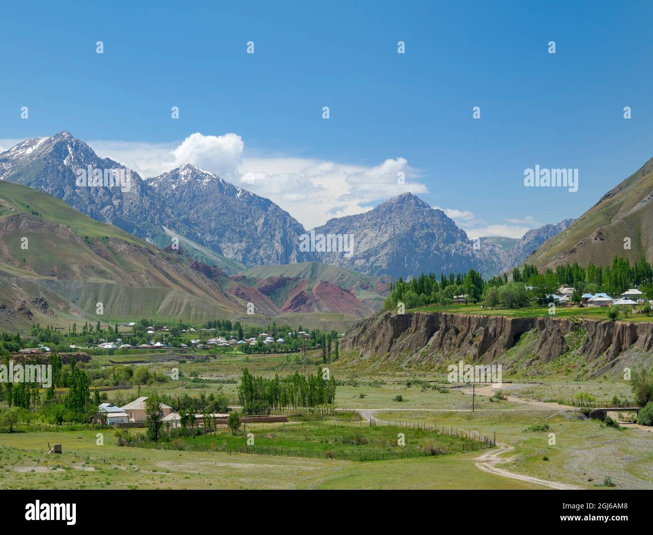 Landscape along the Pamir Highway. The mountain range Tian Shan or ...