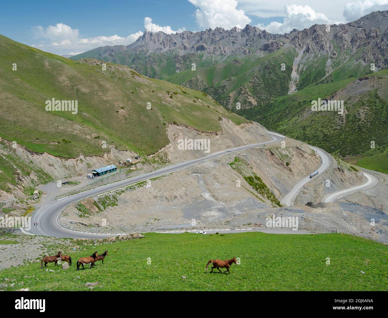 Taldyk mountain pass. Landscape along the Pamir Highway. The mountain ...