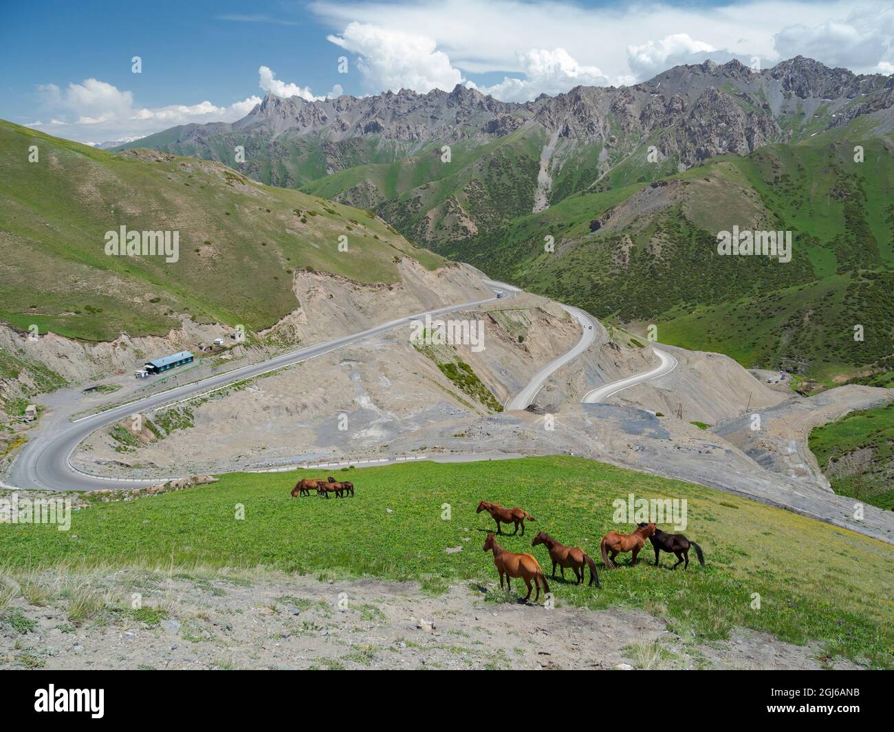 Taldyk mountain pass. Landscape along the Pamir Highway. The mountain ...