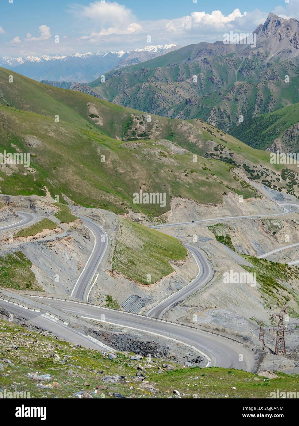 Taldyk mountain pass. Landscape along the Pamir Highway. The mountain ...