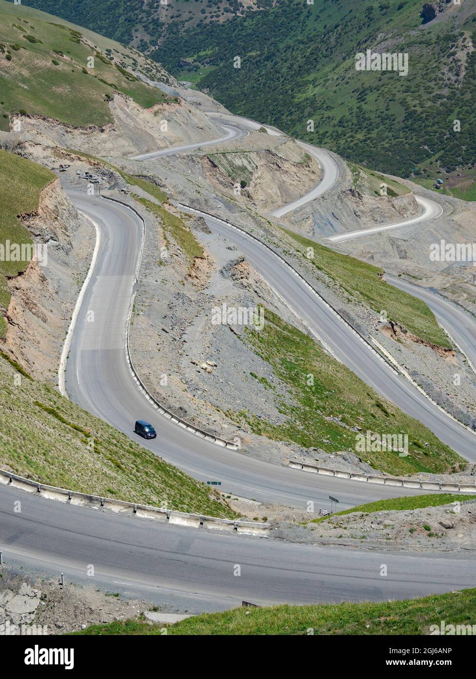 Taldyk mountain pass. Landscape along the Pamir Highway. The mountain ...
