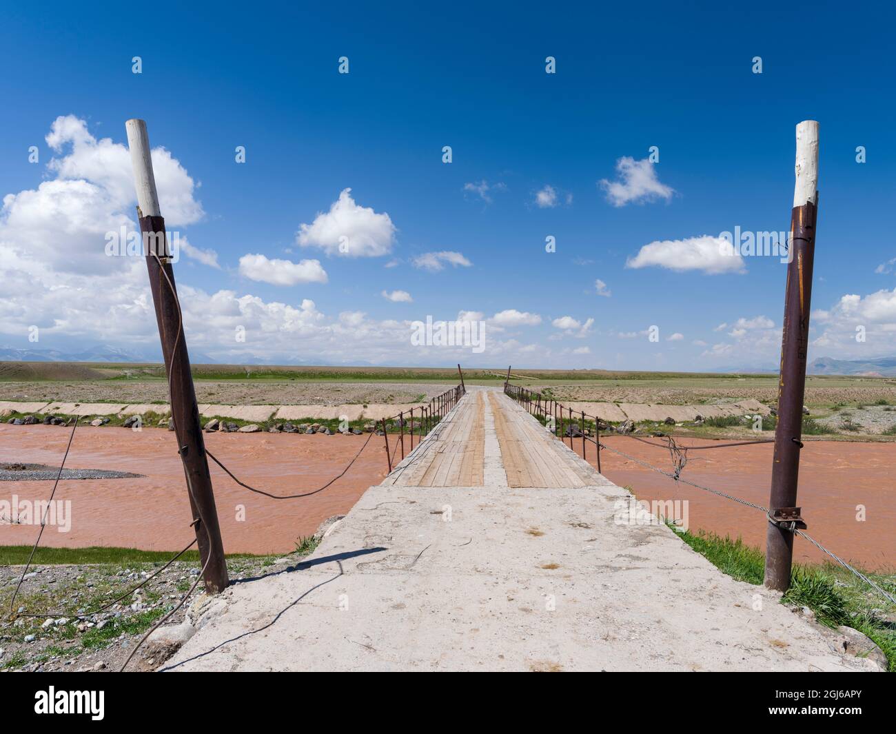 River in Alay Valley, part of Pamir Mountain range. Central Asia ...