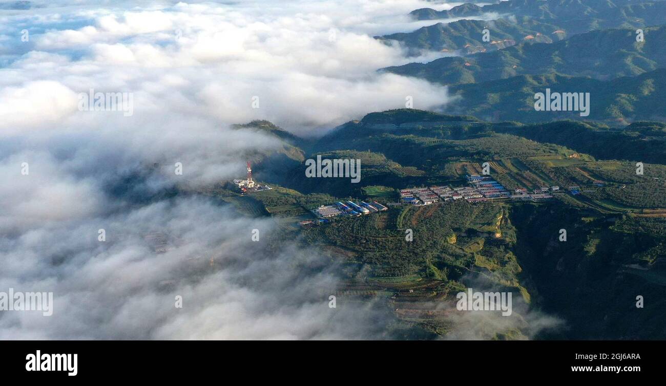 LINFEN, CHINA - SEPTEMBER 8, 2021 - An aerial photo taken on September ...