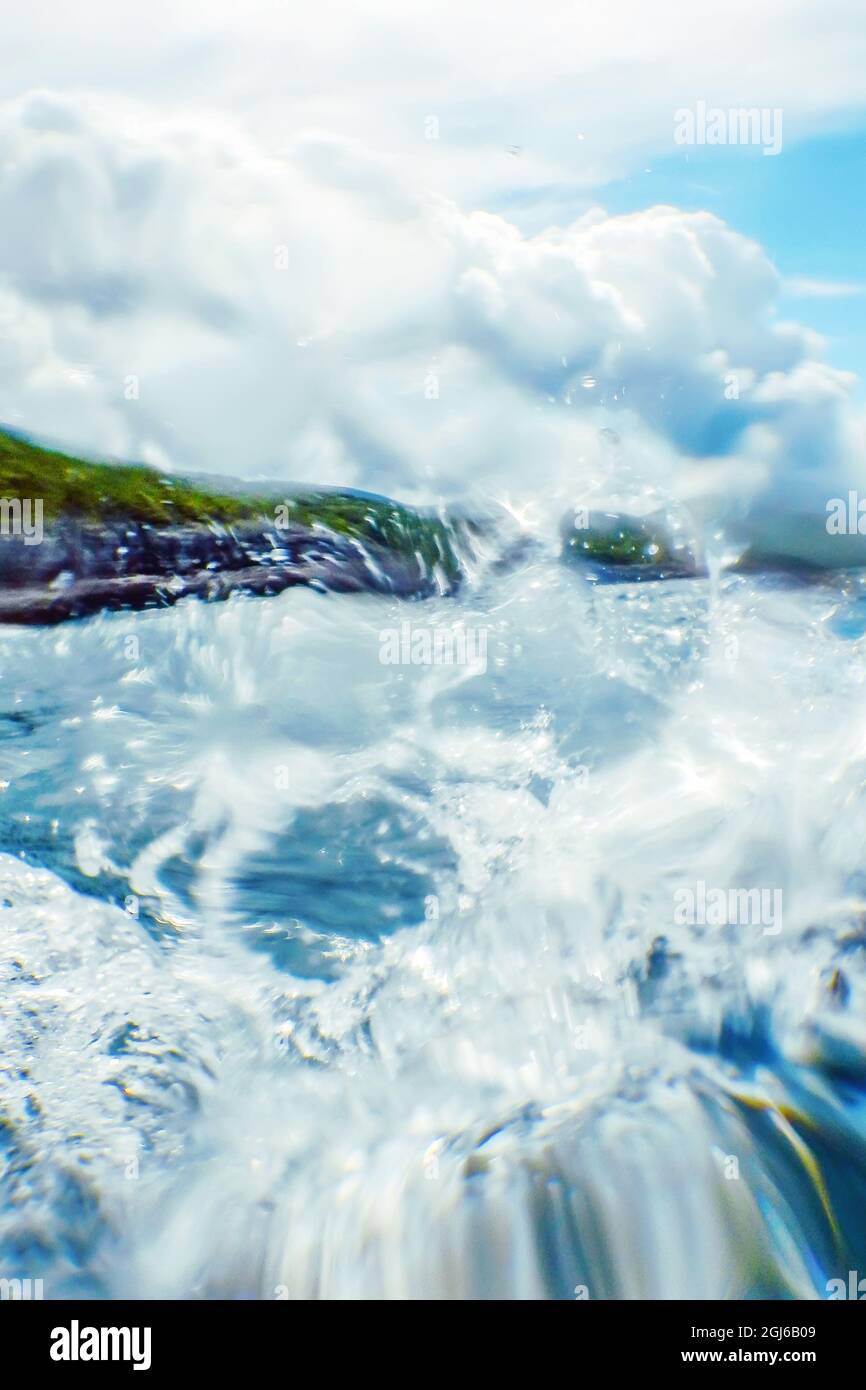 Waves Splash Summer landscape Tropical coast, Coastline and Clouds ...