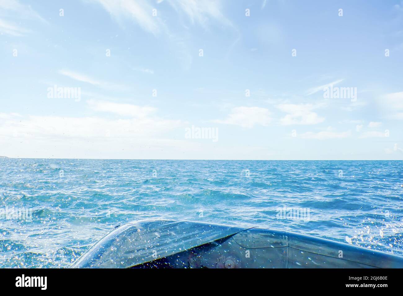 Inflatable Boat Breaking Sea Waves, Freedom and Movement Stock Photo ...