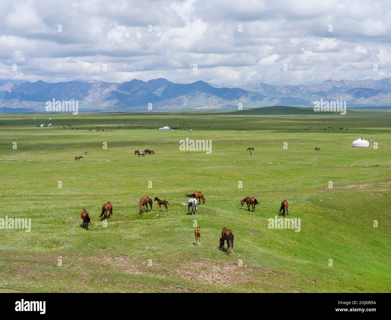 Traditional yurt the Alaj valley in the Pamir Mountains. Central Asia ...