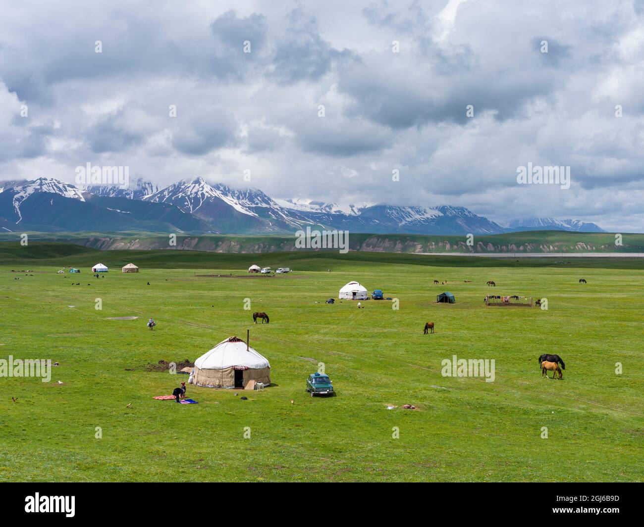 Traditional yurt the Alaj valley in the Pamir Mountains. Central Asia ...