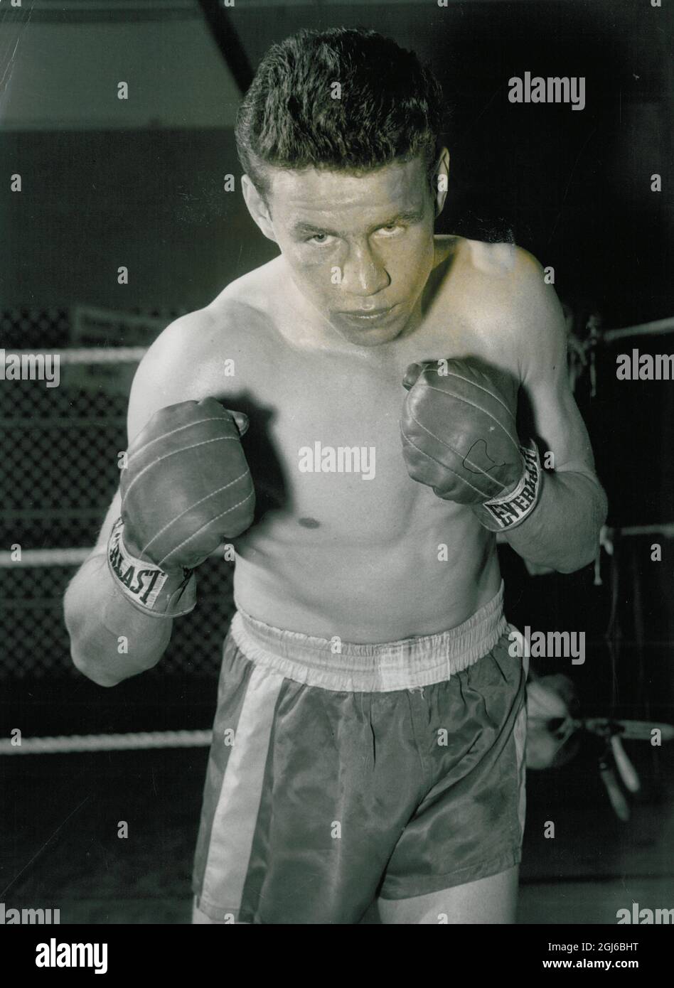 Terry Downes (left) - middleweight champion - Streatham London - 3 July ...