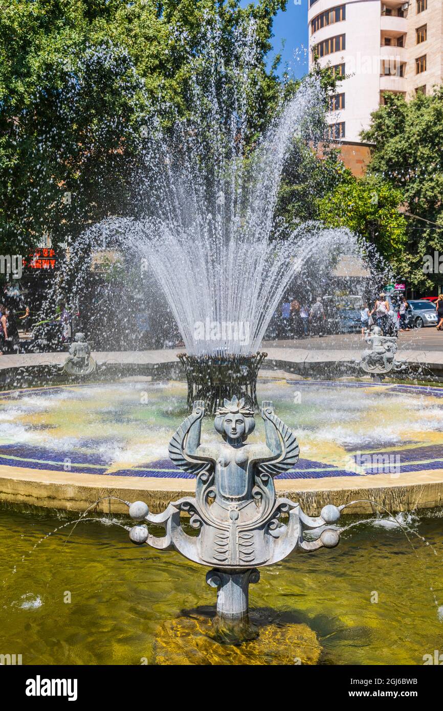 Armenia. Yerevan. Fountain at Charles Aznavour Square. (Editorial Use ...