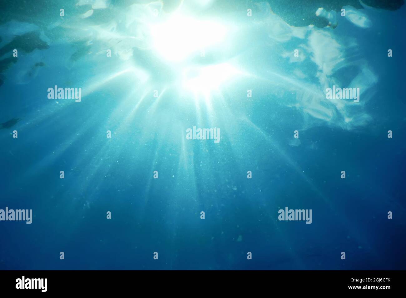 Underwater Sunlight Through Water Surface, Underwater Background Stock ...