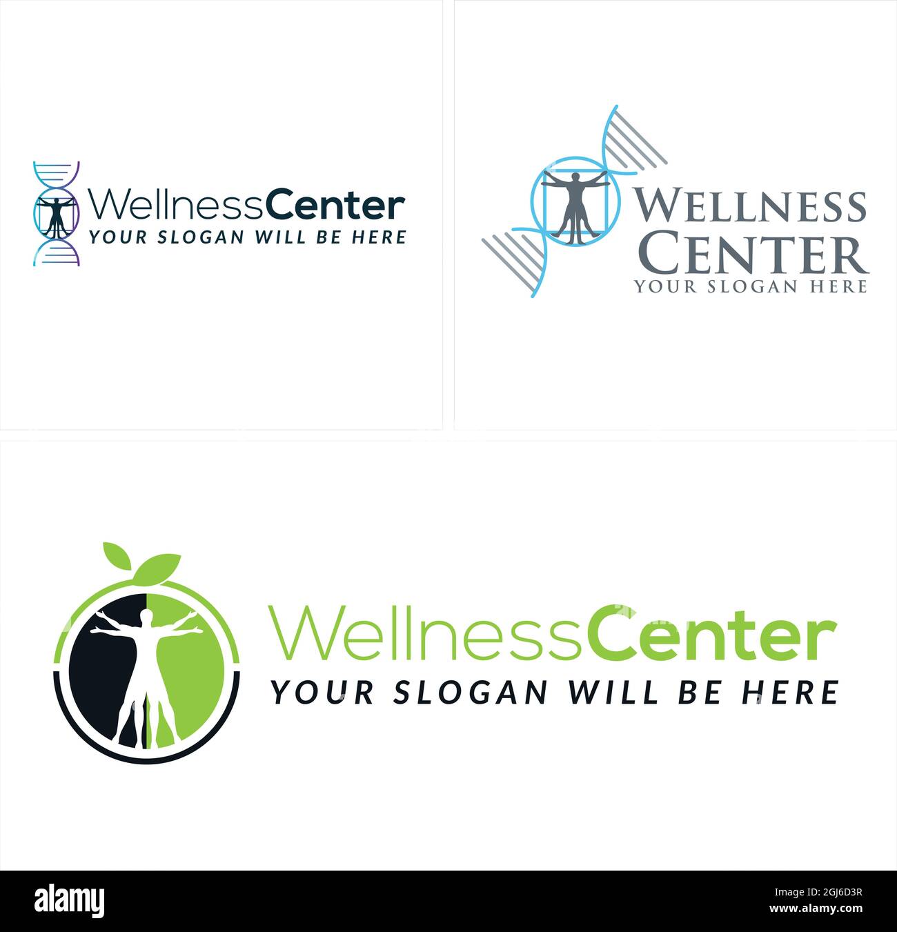 Wellness center DNA helix circle logo design Stock Vector Image & Art ...