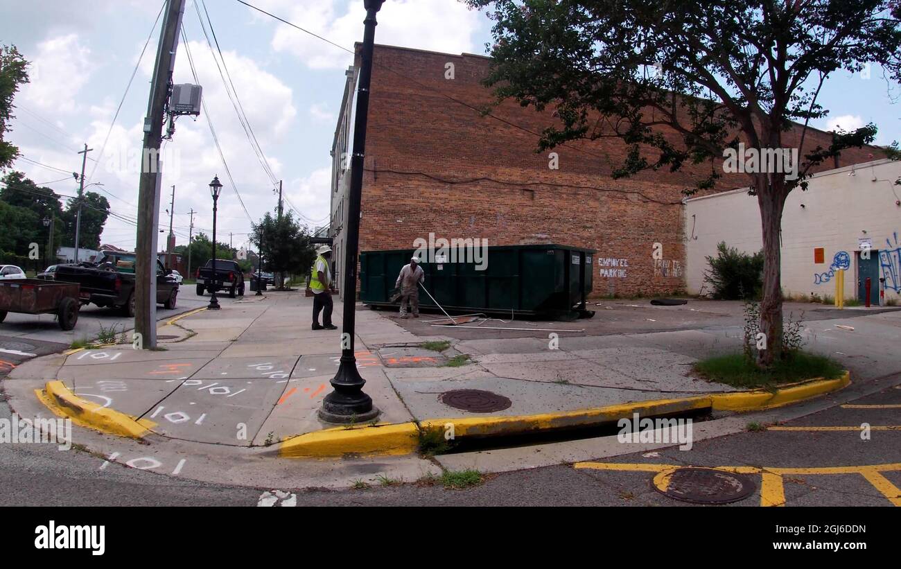Augusta, Ga USA - 07 29 21: Vintage downtown Augusta Georgia brick ...