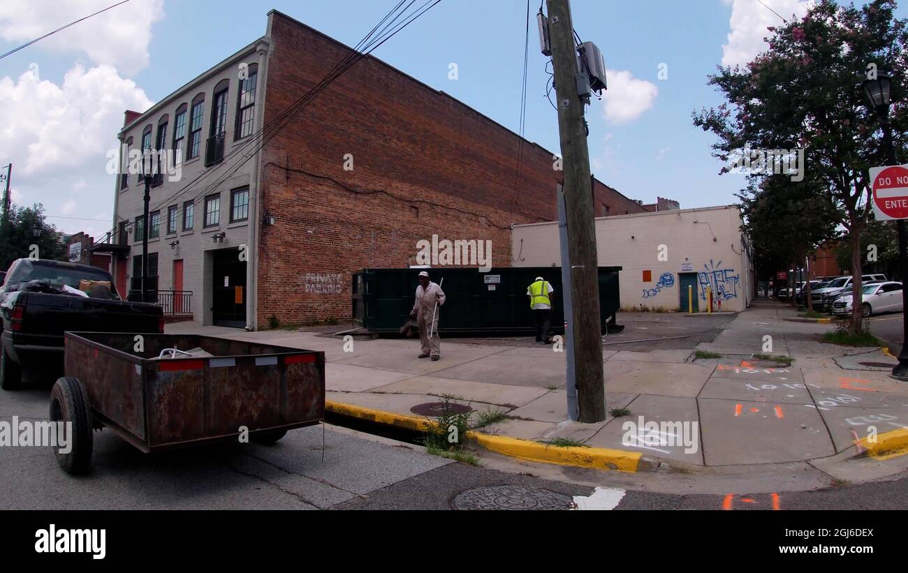 Augusta, Ga USA - 07 29 21: Vintage downtown Augusta Georgia brick ...
