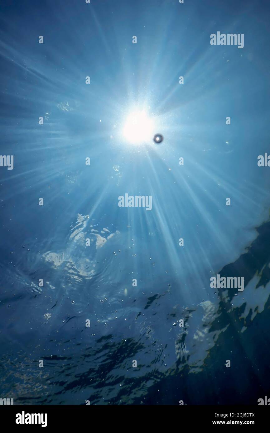 Underwater Sunlight Through Water Surface, Underwater Background Stock ...