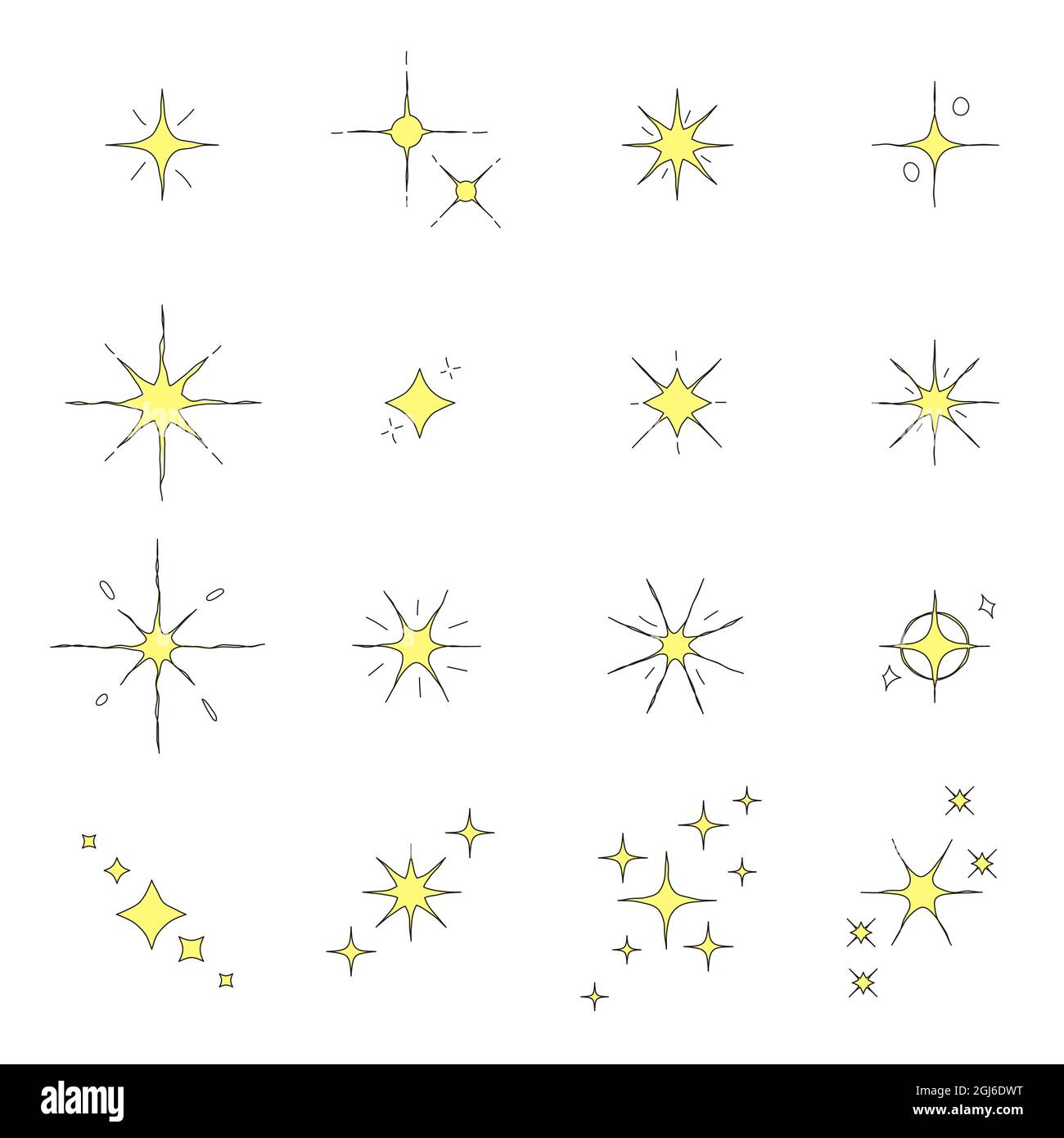 Hand drawn sparkling stars set Vector illustration Stock Vector Image & Art - Alamy