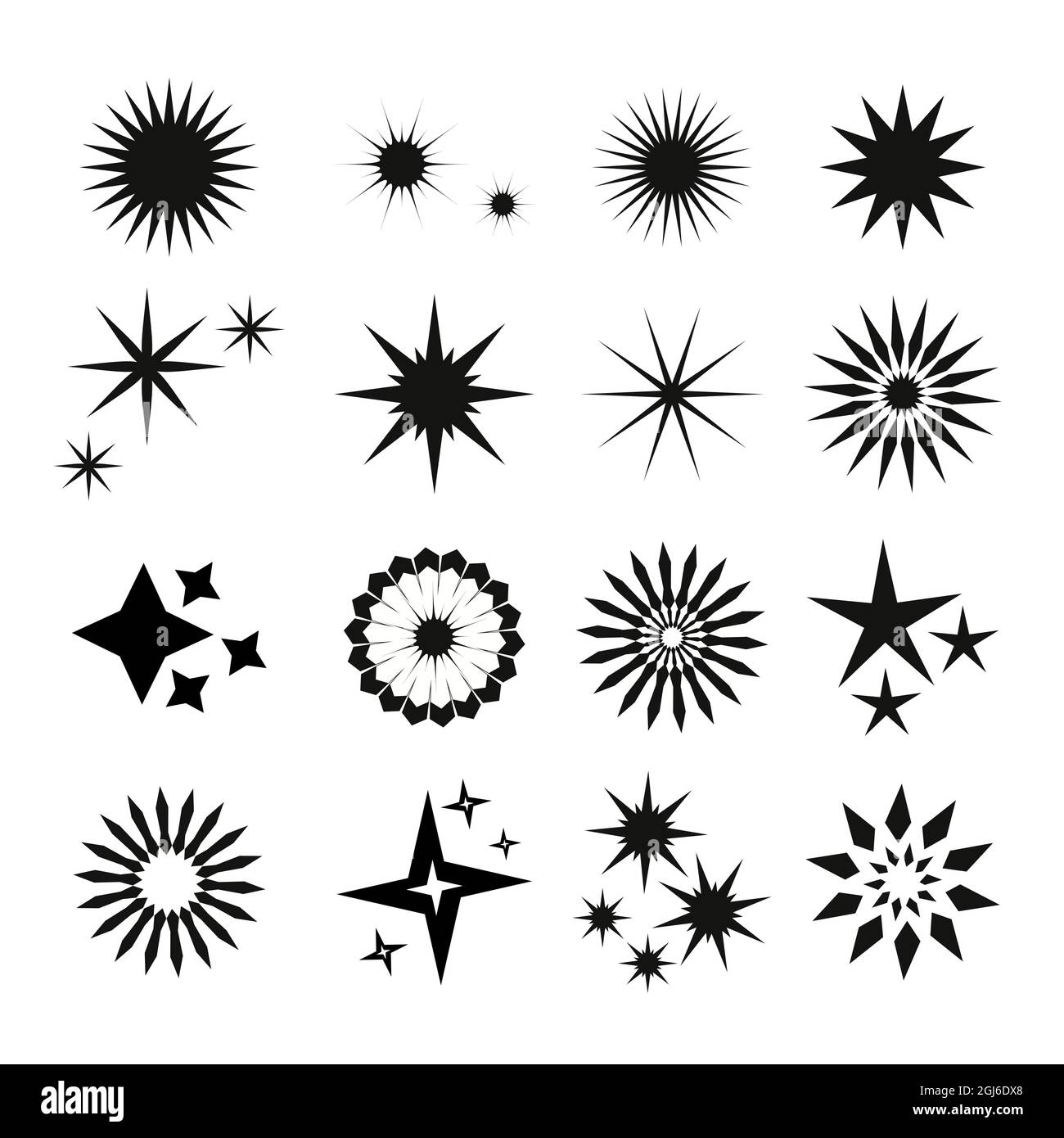 Flat sparklings star set Vector illustration Stock Vector Image & Art ...