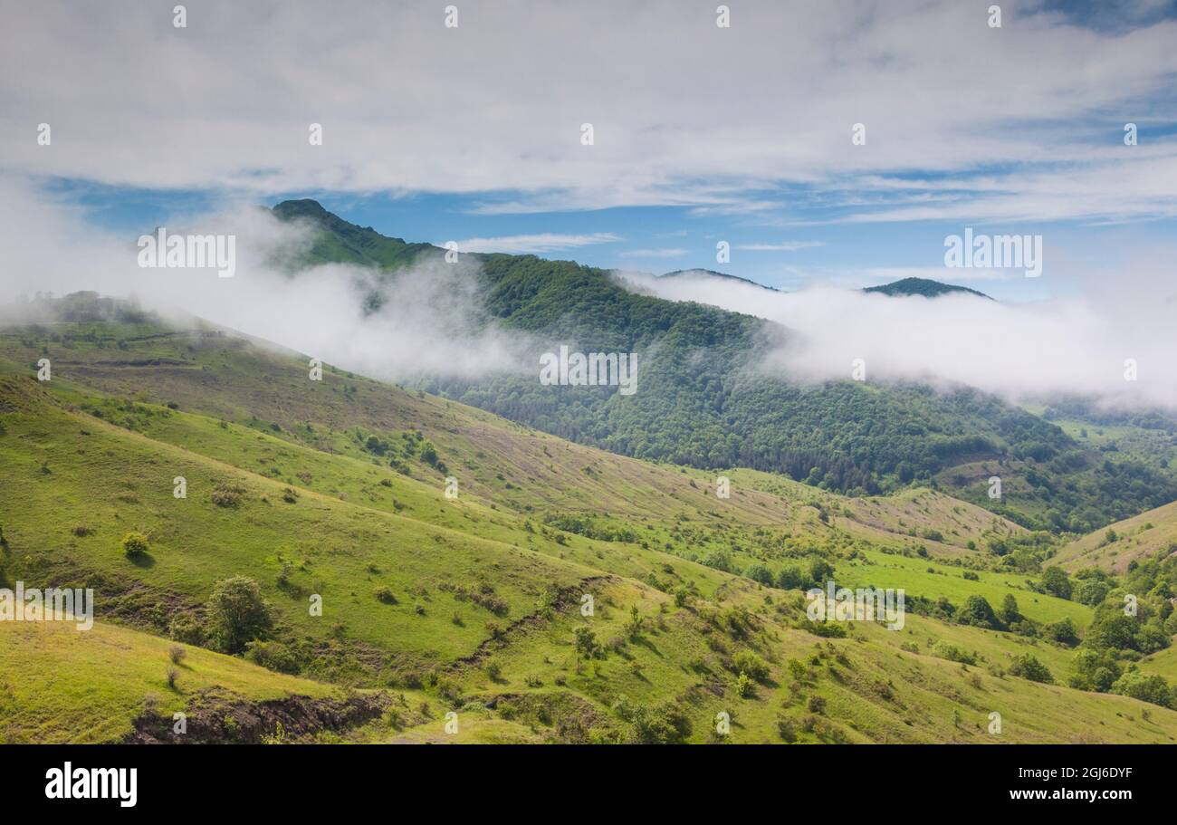 Nagorno Karabakh Republic, Lisagor, mountain landscape with fog Stock ...
