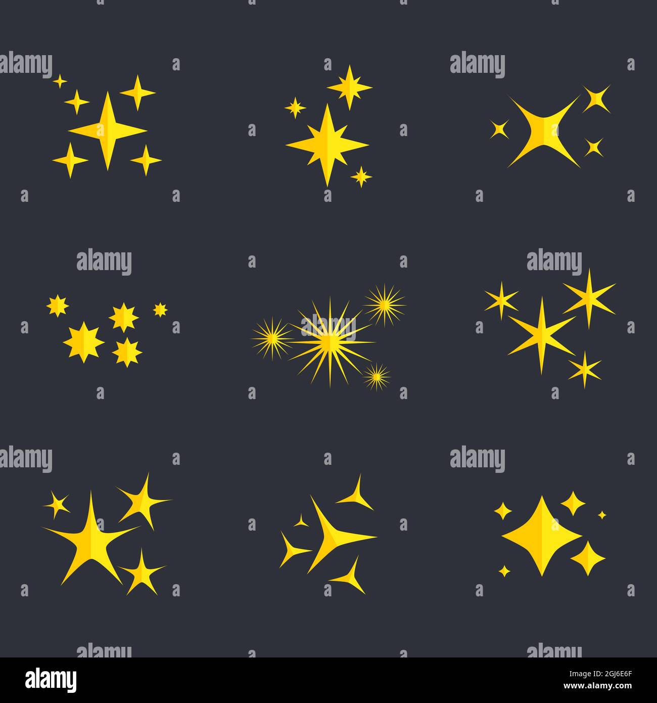 Flat sparkling star set Vector illustration Stock Vector Image & Art - Alamy