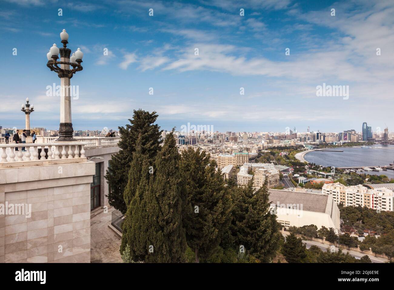 Azerbaijan, Baku. View of city skyline from the Western Viewpoint City ...