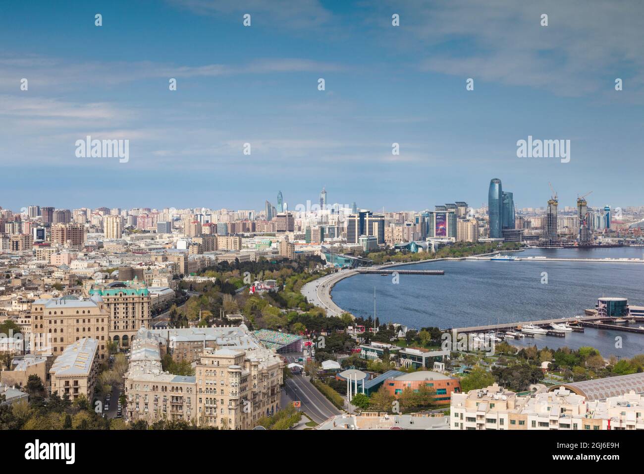 Azerbaijan, Baku. View of city skyline from the west Stock Photo - Alamy