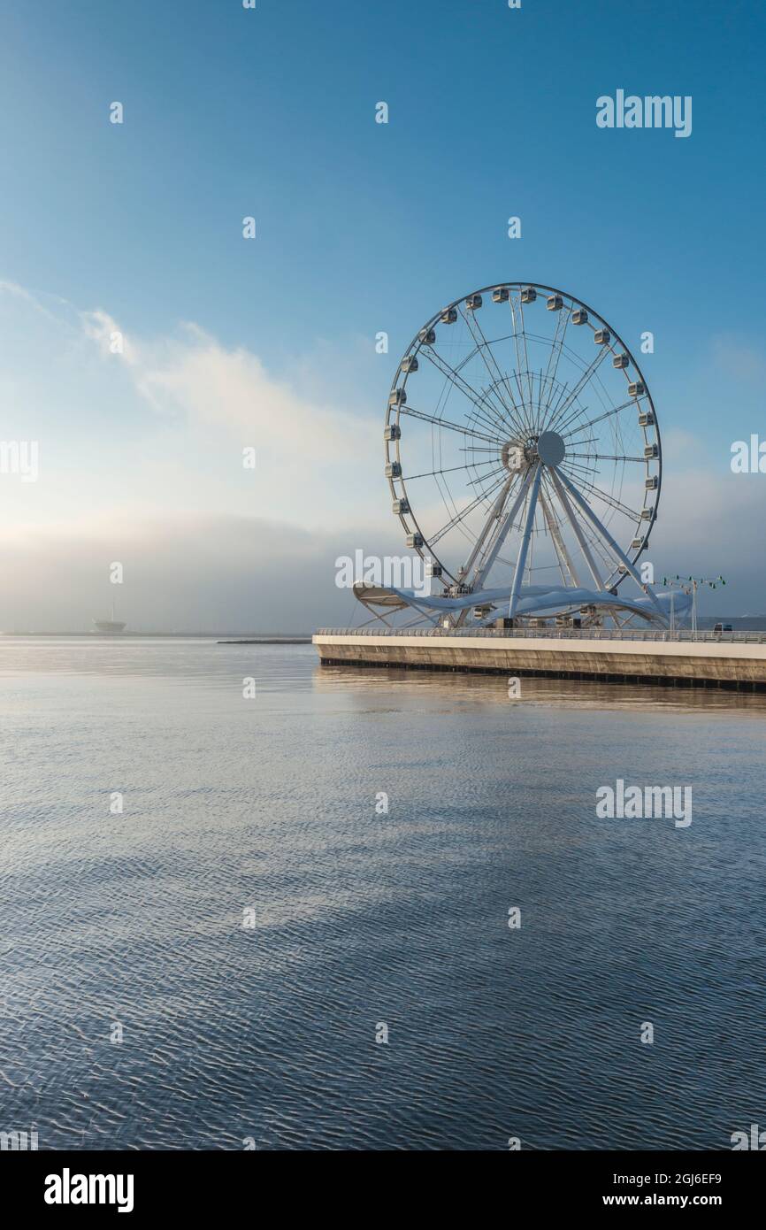 Azerbaijan, Baku. Bulvar Promenade, Baku Eye Ferris Wheel Stock Photo ...