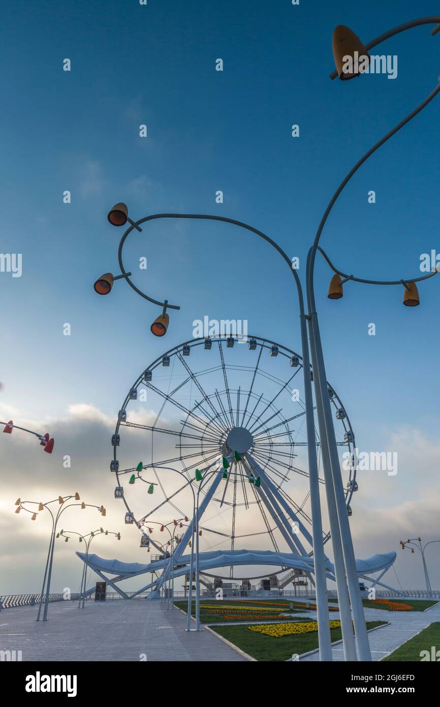 Azerbaijan, Baku. Bulvar Promenade, Baku Eye Ferris Wheel Stock Photo ...