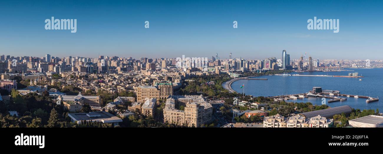 Azerbaijan, Baku. View of city skyline from the west Stock Photo - Alamy