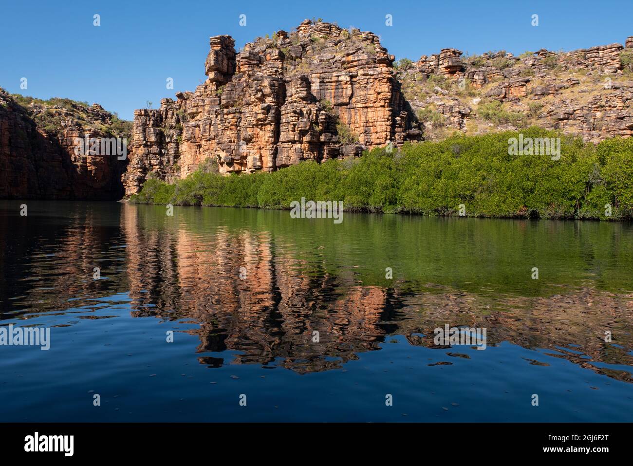 Western Australia, Kimberley Coast, Koolama Bay. Typical red rock ...