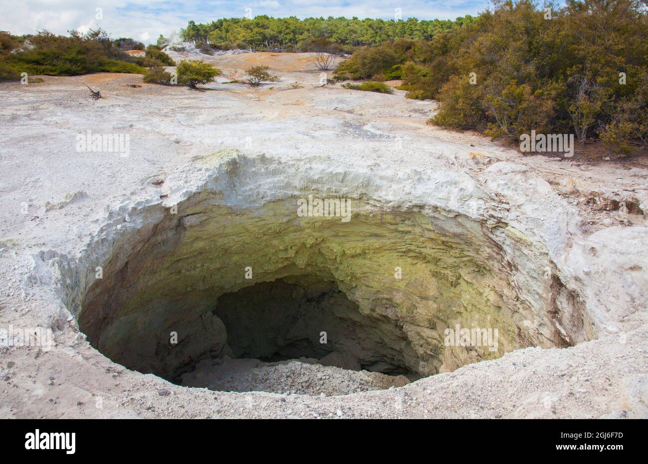 Devil's Home volcanic crater in Wai-O-Tapu Thermal Wonderland in ...