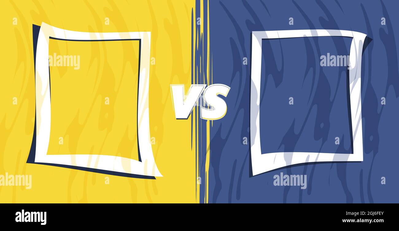 Versus abstract comparison blank. Vs screen template with divider Stock ...