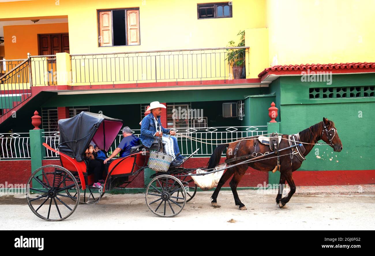 A carriage taxi in Trinidad, Cuba Stock Photo - Alamy