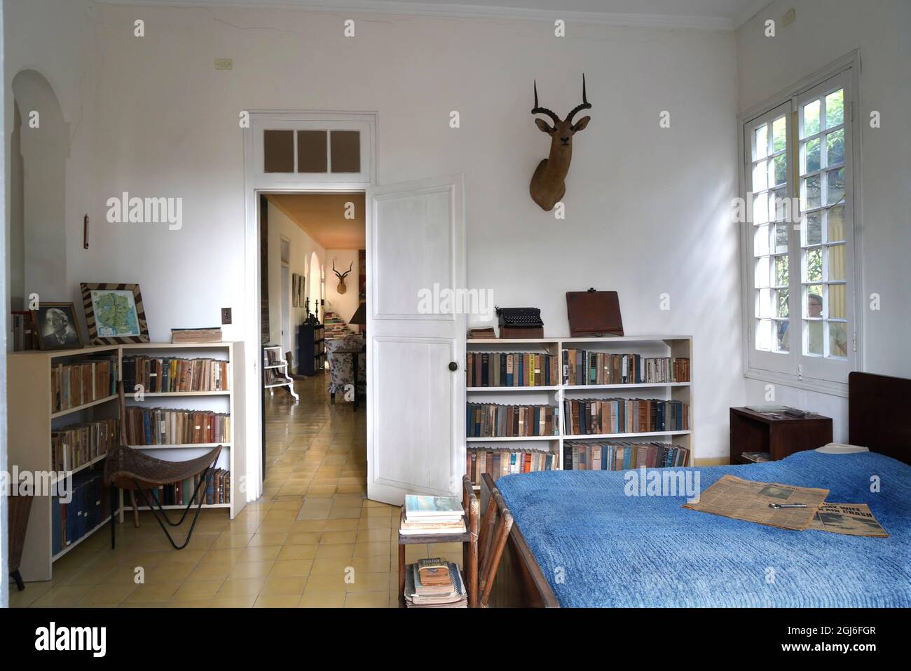 Hemingway's bedroom in Finca Vigia, the home of Ernest Hemingway in San ...