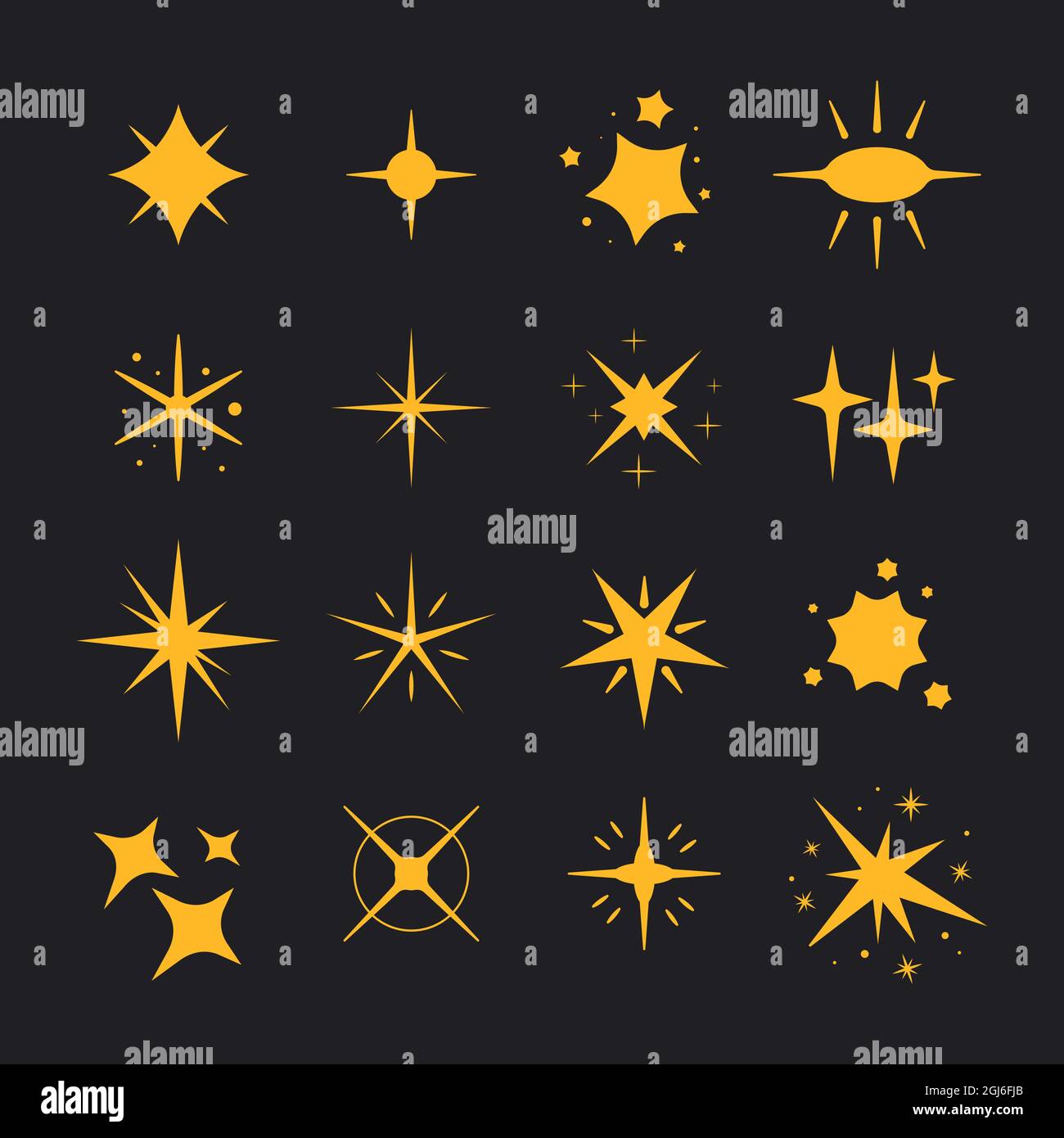 Flat sparkling stars set Vector illustration Stock Vector Image & Art - Alamy